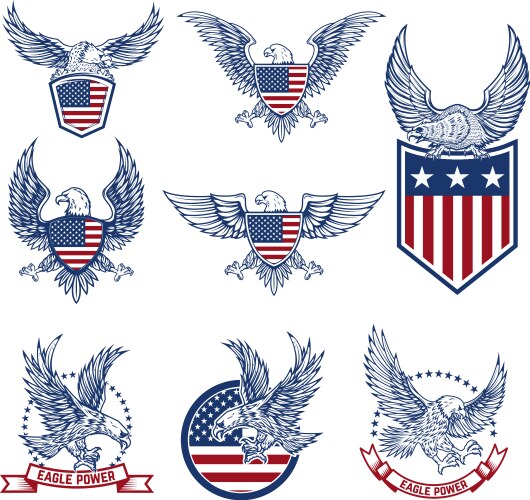 Vintage american labels set Royalty Free Vector Image