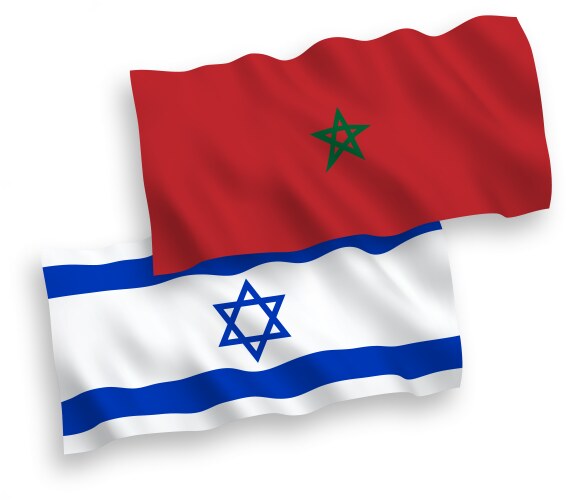 Montenegro and israel crossed flags Royalty Free Vector