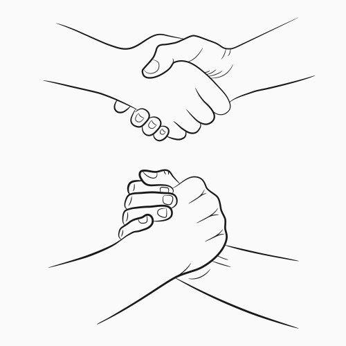 Business handshake draw Royalty Free Vector Image
