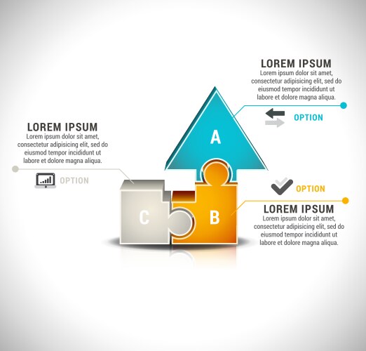 Infographic template 4 isometric puzzle pieces Vector Image