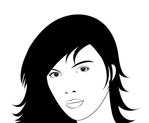 Half face portrait beauty woman with closed eyes Vector Image