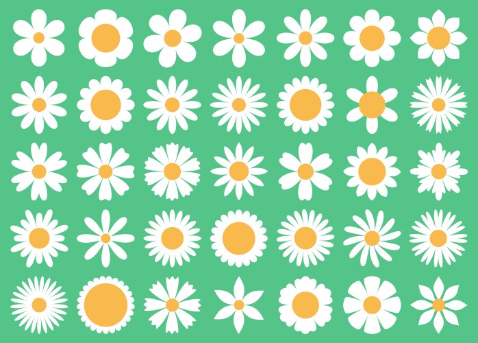 Simple Flower Vector Background Simple Floral Elements