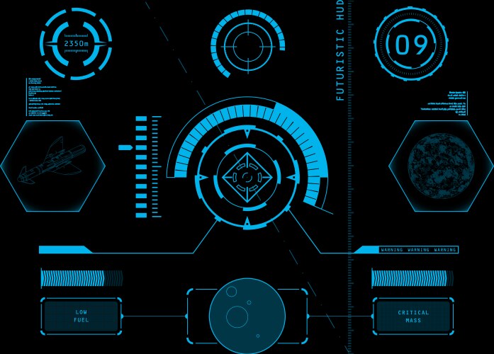 Sci fi futuristic user interface Royalty Free Vector Image