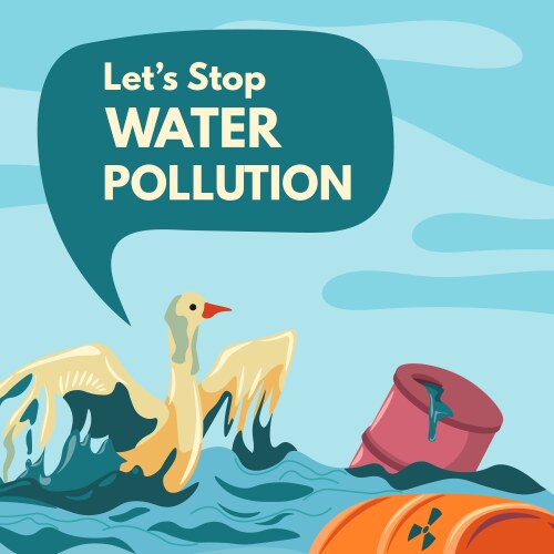Waste sewage water pollution pipe city Royalty Free Vector