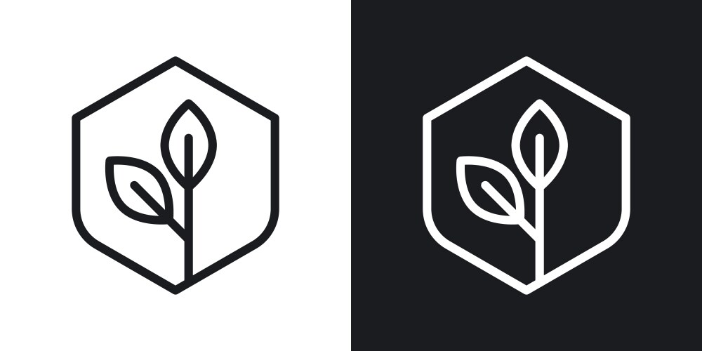 Shield with leafs icon set plant protect and Vector Image