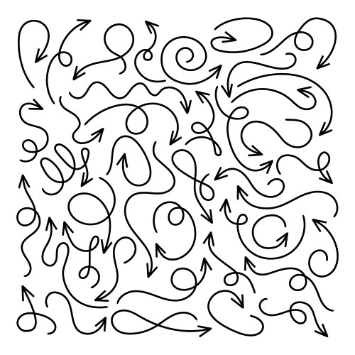 Doodle drawing arrow elements Royalty Free Vector Image