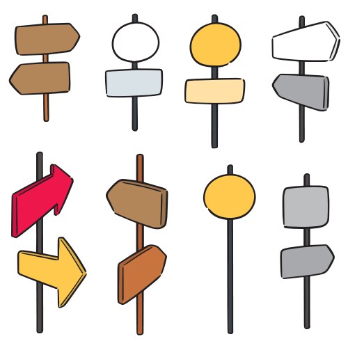 Set of direction post Royalty Free Vector Image