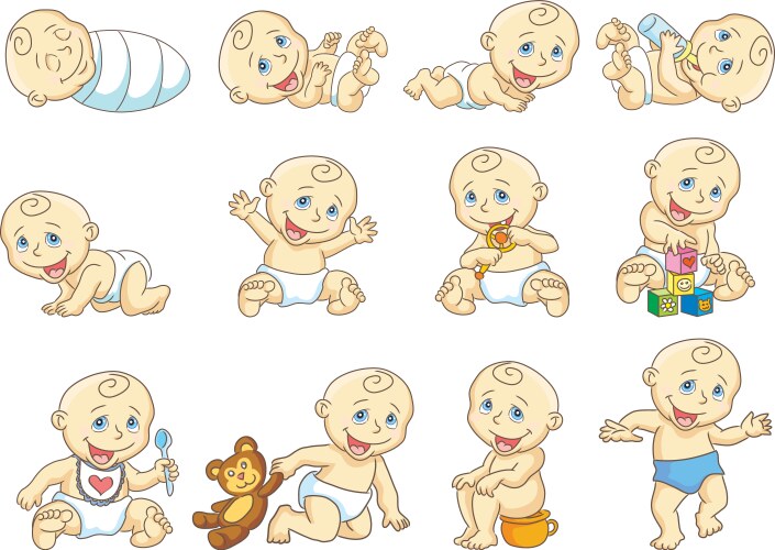 Set baby growth health and development icon Vector Image