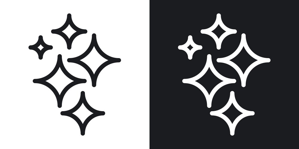 Shine icon set magic twinkle sparkle and glitter Vector Image