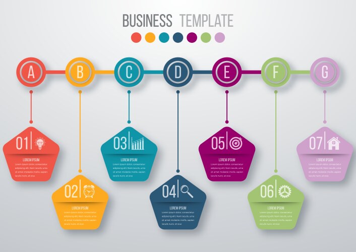 Timeline infographics design template with 5 Vector Image
