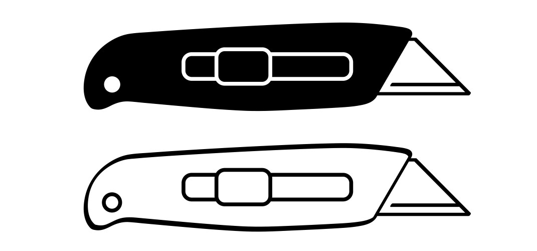 Work knives cartoon cutter knife retractable Vector Image