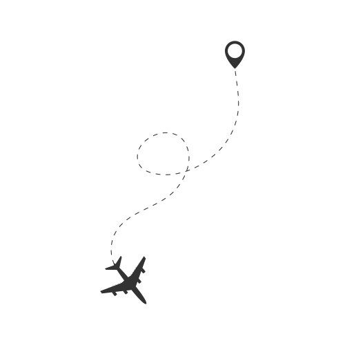 Airplane Line Path Travel Icon Royalty Free Vector Image
