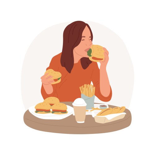 Eating disorder anorexia or bulimia concept Vector Image