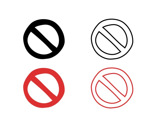 Red Circle Cross Out Vector Images (over 450)