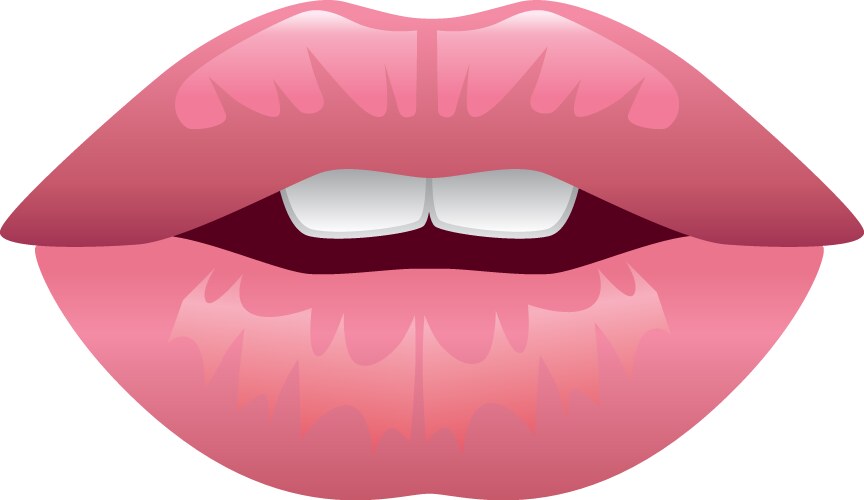 Cartoon of female lips isolated Royalty Free Vector Image