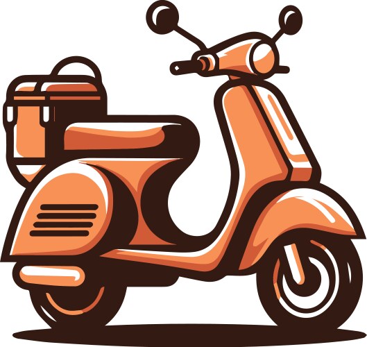 Scooter silhouette delivery service Royalty Free Vector