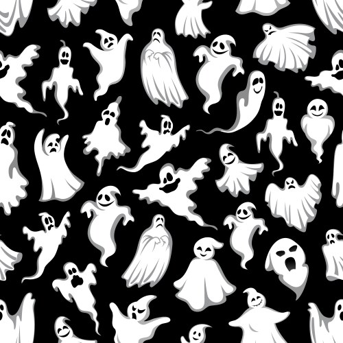 Halloween ghost seamless pattern Royalty Free Vector Image