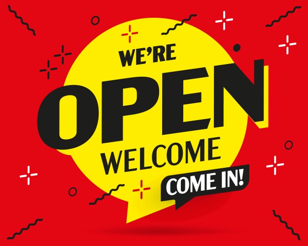 Welcome We are Open Vector Images (over 1,300)