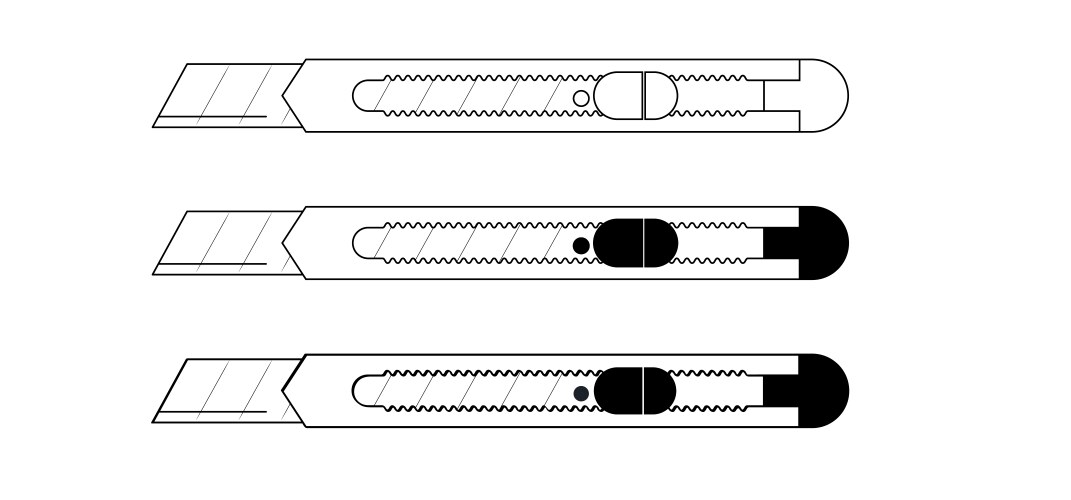 Work knives cartoon cutter knife retractable Vector Image