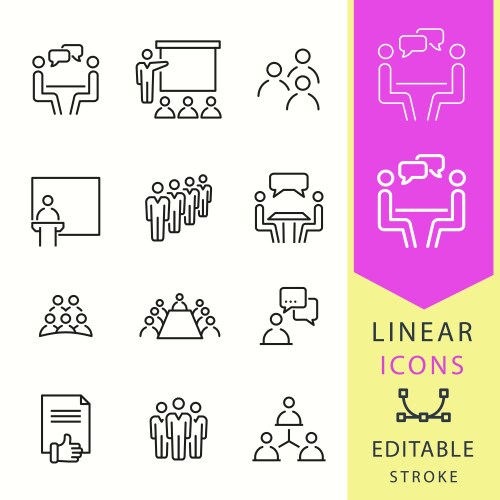 Presentation icon set Royalty Free Vector Image