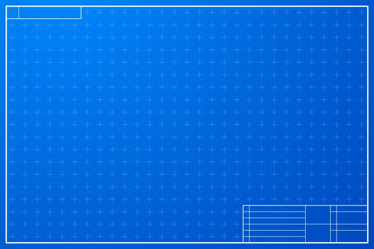 Blue square grid blueprint Royalty Free Vector Image