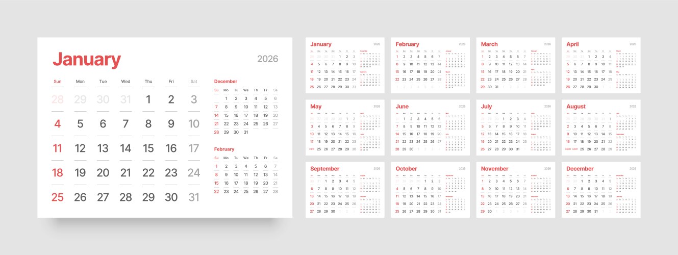 2026 Calendar Vector Images (over 3,100)