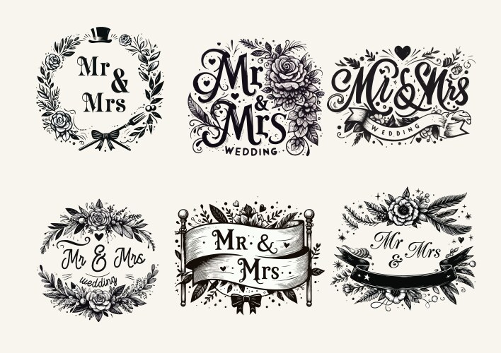 Mr and Mrs Vector Images (over 4,700)