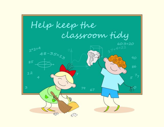 Kids Cleaning Classroom Clipart Wipe