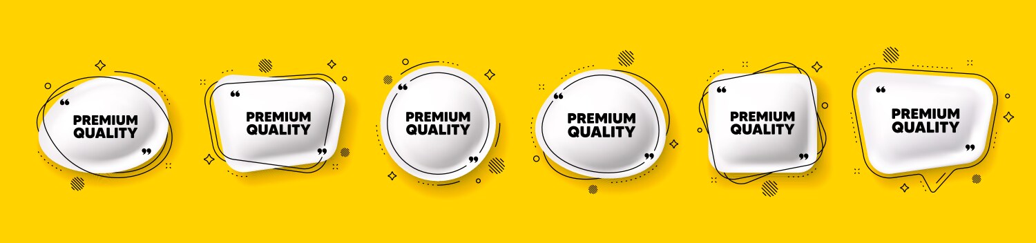 Premium quality high product sign 3d ribbon Vector Image