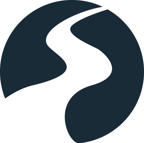 Triangle street road river creek symbol logo Vector Image