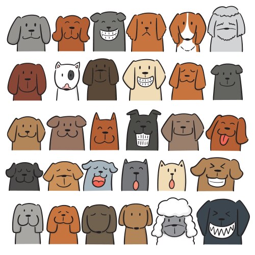 Set of dog Royalty Free Vector Image - VectorStock