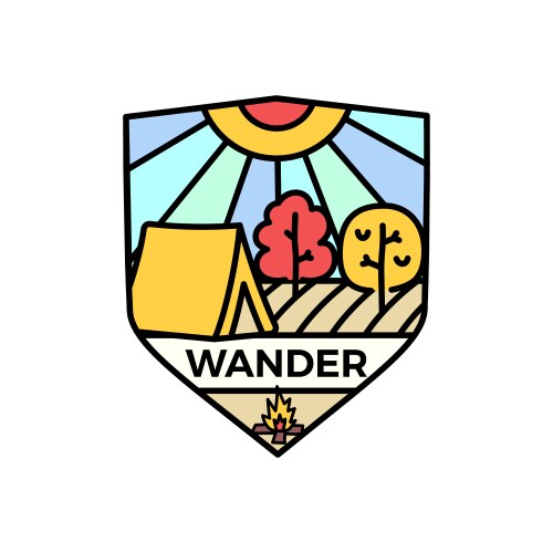 Wander logo emblem template adventure label Vector Image