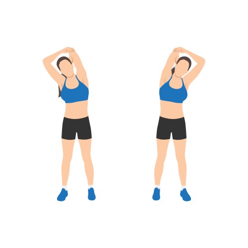 Cartoon man doing sport exercises stretching arm Vector Image