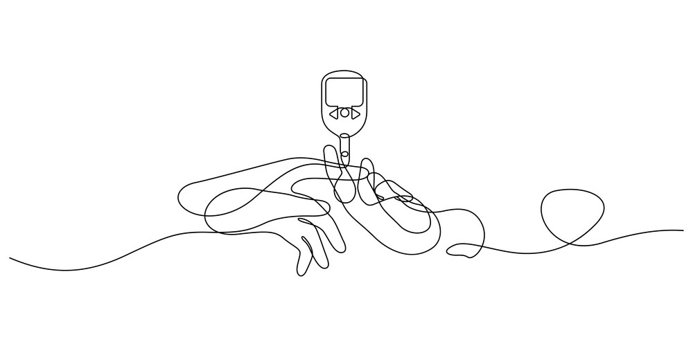 Diabetes Awareness - One Line Drawing – Royalty-Free Vector | VectorStock