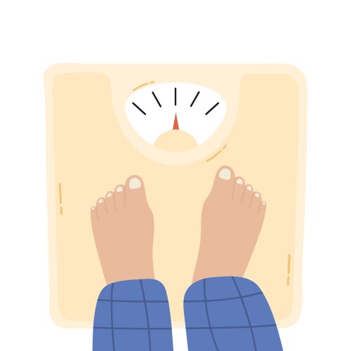 Bathroom scale top view Royalty Free Vector Image