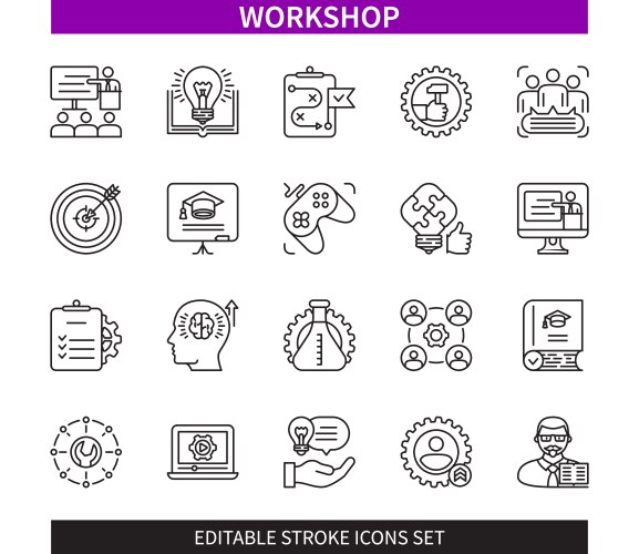 Mechanic workshop icons Royalty Free Vector Image