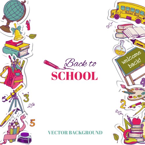 School themed background template Royalty Free Vector Image