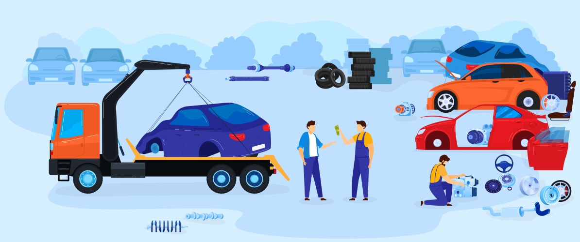 Car dump cartoon Royalty Free Vector Image - VectorStock