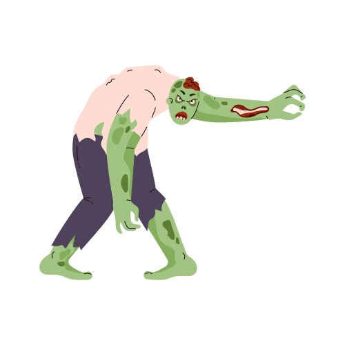 Creepy zombie man corpse rotting cadaver Vector Image