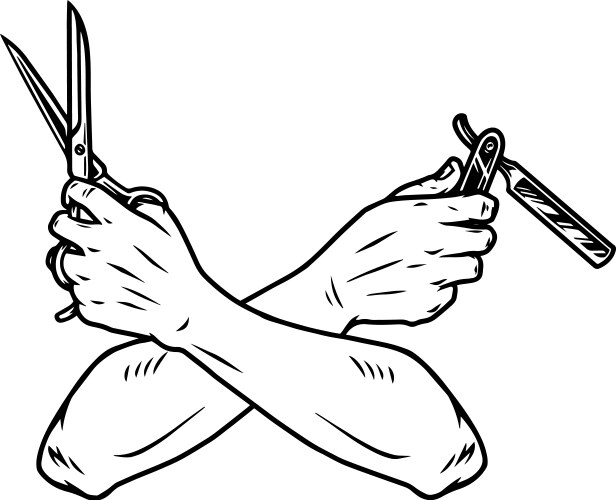 Scissors engraving Royalty Free Vector Image - VectorStock