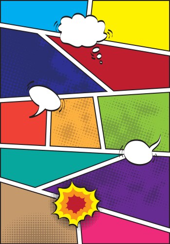 Comic page layout funny comics striped scrapbook Vector Image