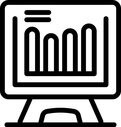 Computer showing statistics graph finance chart Vector Image