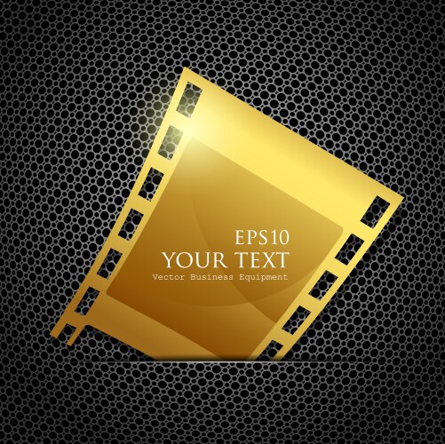 Camera film roll gold color Royalty Free Vector Image