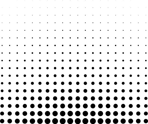Radial graphical black and white gradient halftone