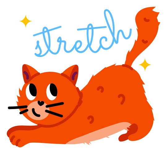Cat stretch Royalty Free Vector Image - VectorStock