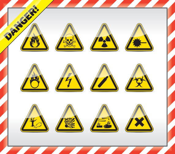 Danger Warning Signs - Safety Symbols Royalty Free Vector