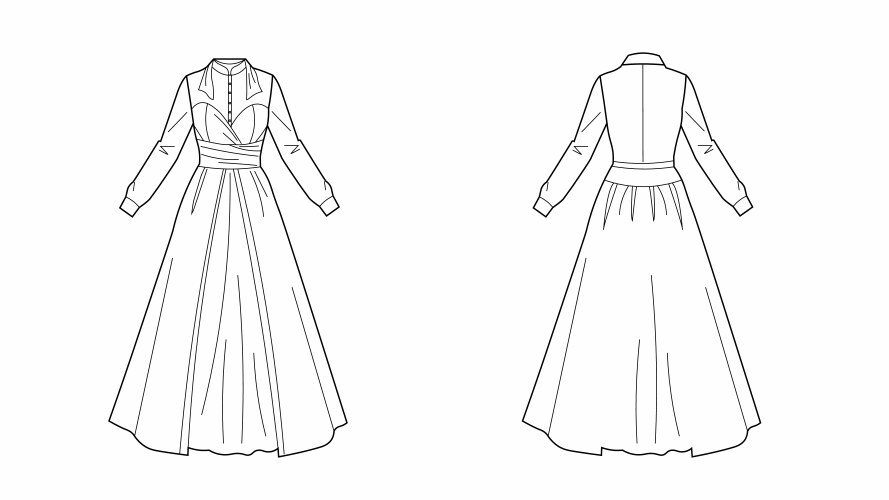 Technical Drawing Sketch Dress Vector Images (over 7,500)