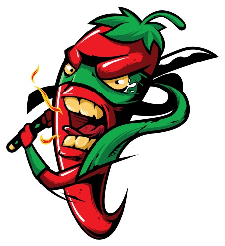 Cartoon red hot chili pepper closeup isolated Vector Image