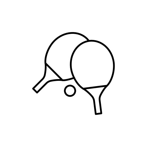 Ping pong icon set table tennis racket symbol Vector Image