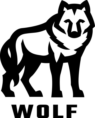 Wolf logo symbol Royalty Free Vector Image - VectorStock